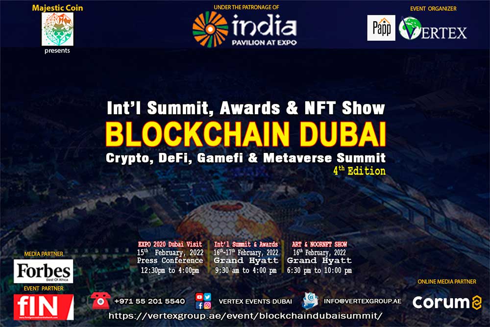 Vertex Events announces the 4th Grand Blockchain Event at Grand Hyatt ...